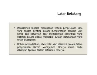 Aplikasi sistem manajemen informasi kinerja performance management system | PDF