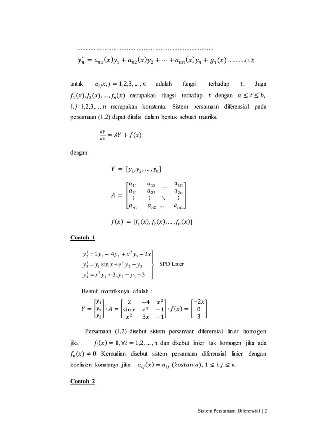 Aplikasi Sistem Persamaan Diferensial Pdf