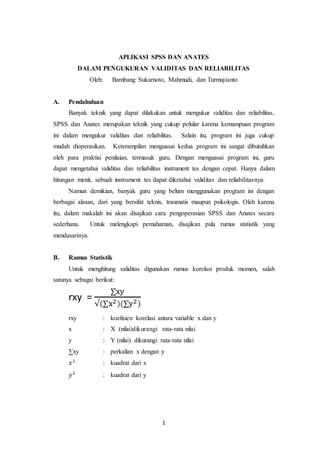 Aplikasi spss dan anates | DOCX