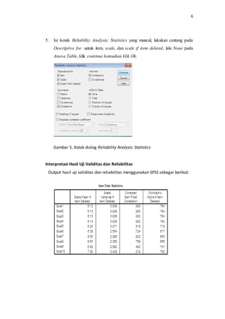 Aplikasi spss dan anates | DOCX