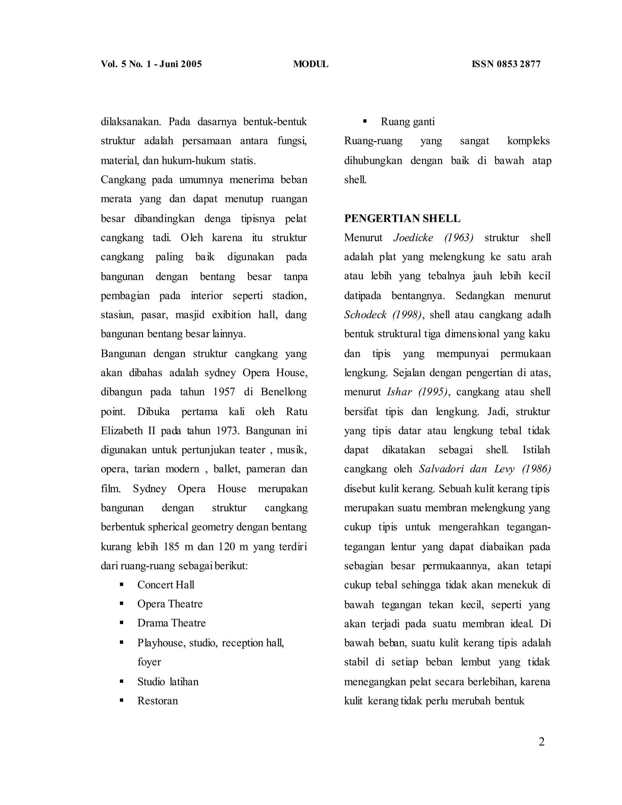 Aplikasi struktur shell pada sydney opera house converted | DOCX