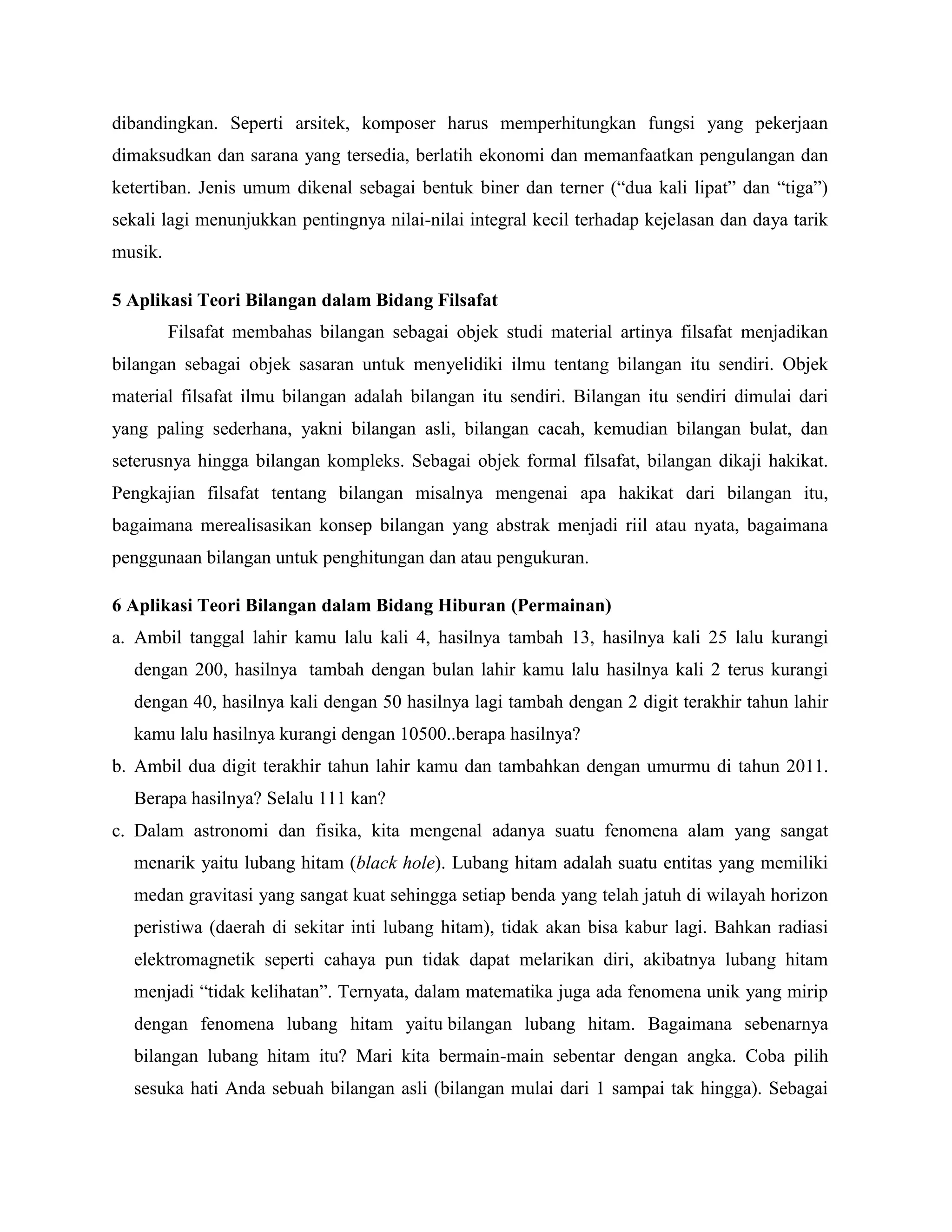 Aplikasi teori bilangan | DOCX