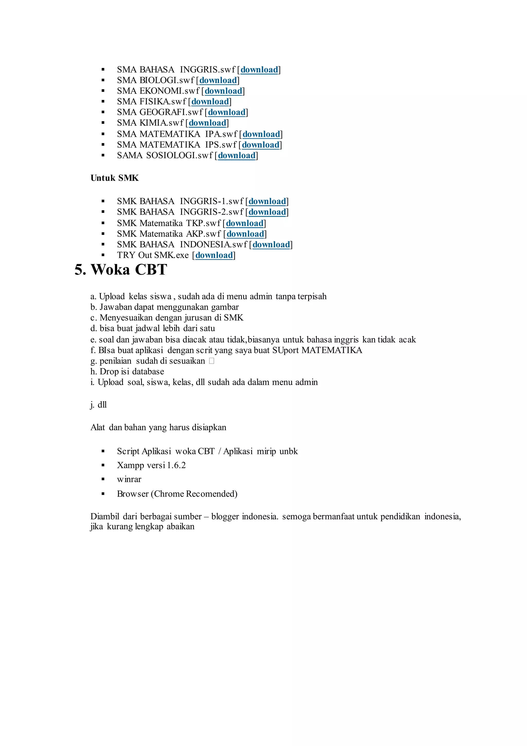 Aplikasi uji coba ujian berbasis komputer | DOCX