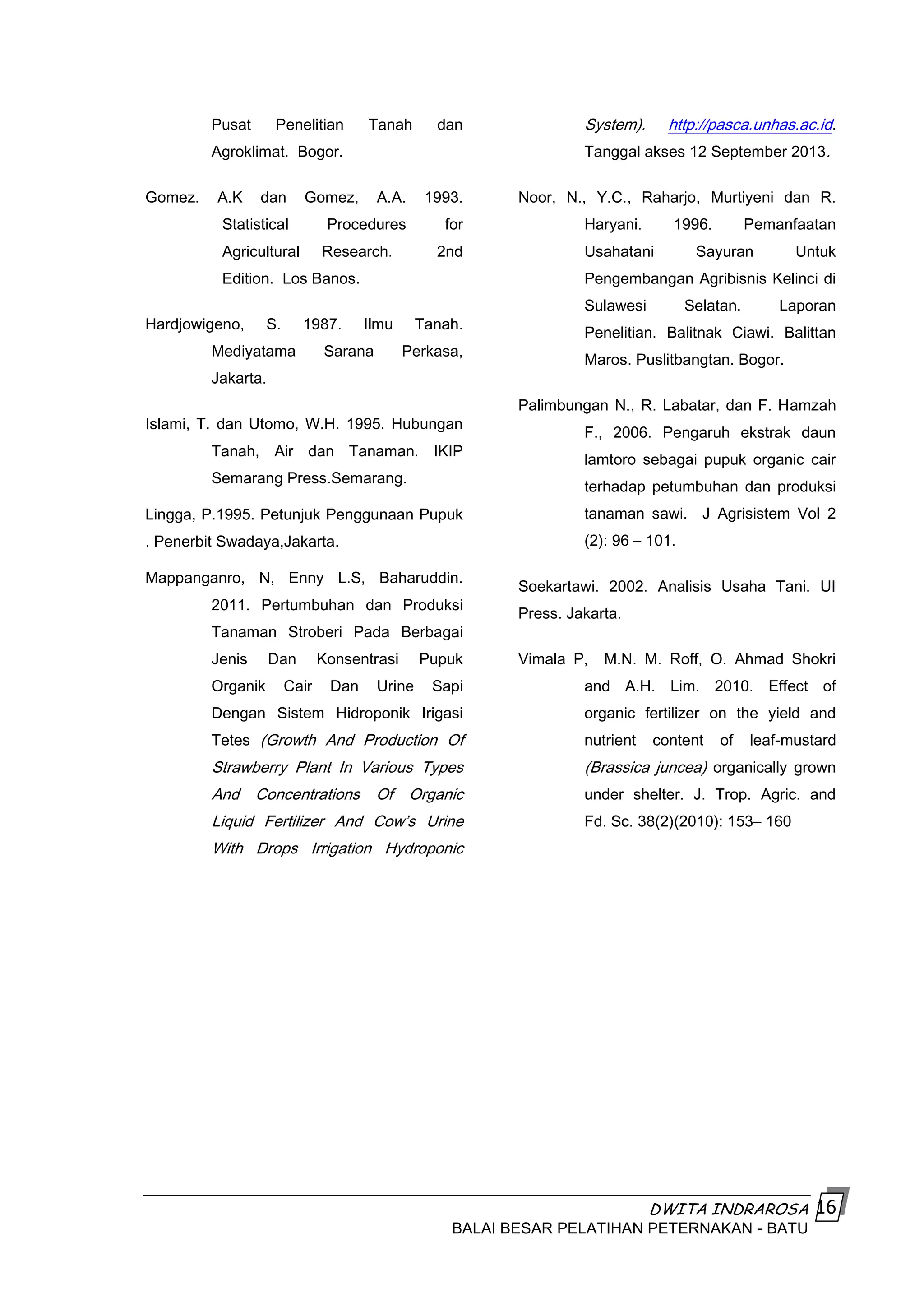 Aplikasi urine sapi dengan inokulan bakteri dan urea terhadap tanaman ...