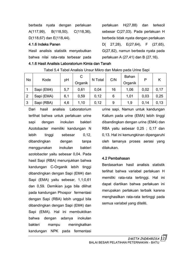 Aplikasi urine sapi dengan inokulan bakteri dan urea terhadap tanaman ...