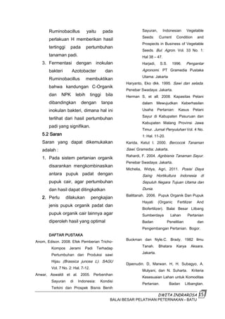 Aplikasi urine sapi dengan inokulan bakteri dan urea terhadap tanaman padi (oryza sativa.sp) | PDF