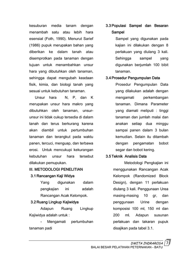 Aplikasi urine sapi dengan inokulan bakteri dan urea terhadap tanaman ...