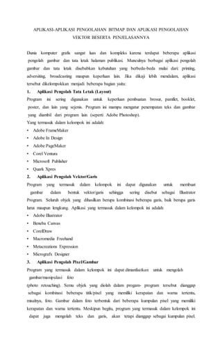 Aplikasi vektor dan berbasis bitmap.. | PDF