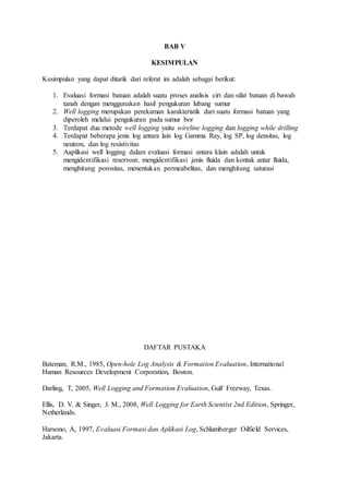 Aplikasi well logging dalam evaluas1 | PDF
