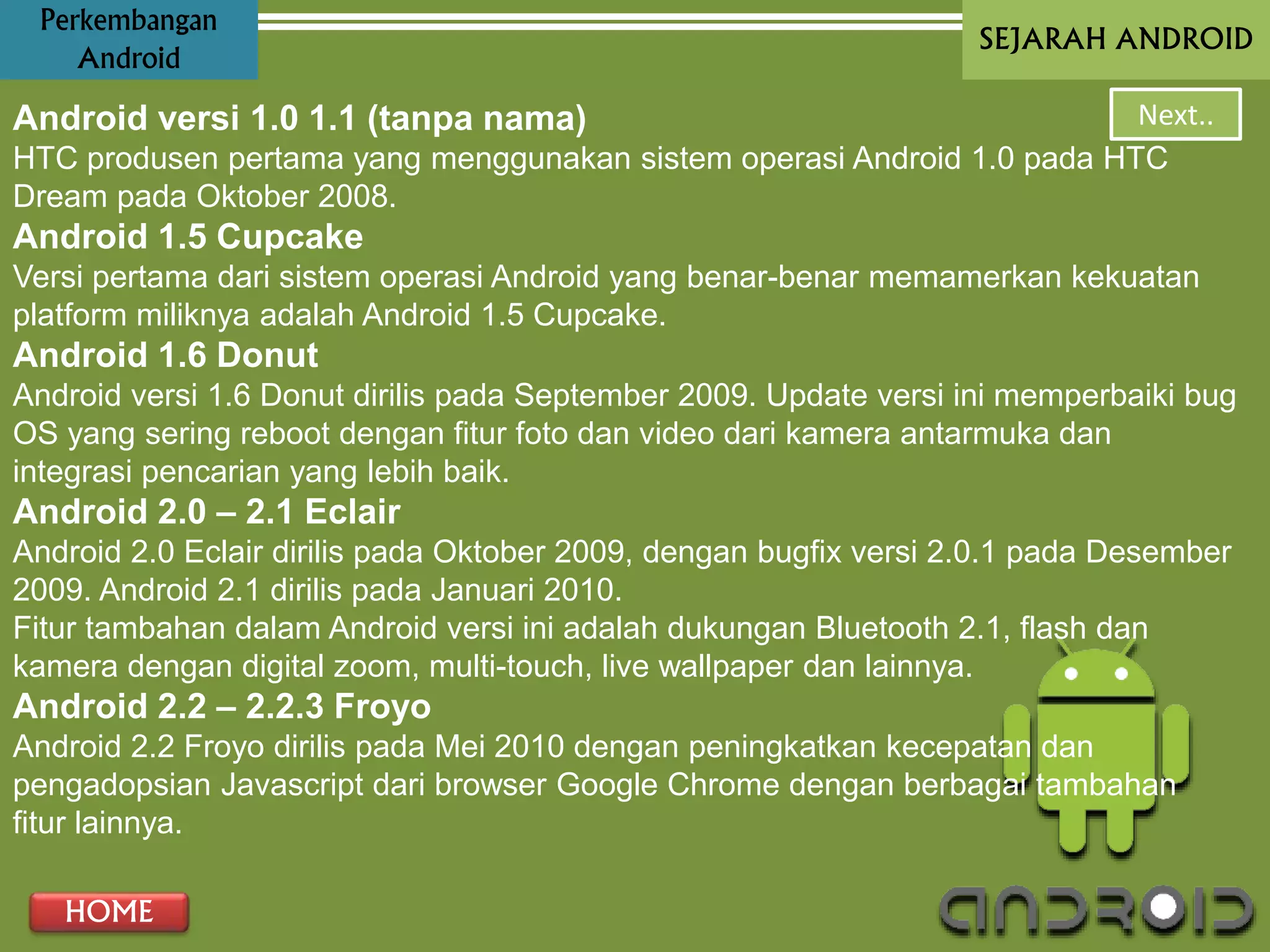Sejarah dan Perkembangan OS Mobile Device | PPTX