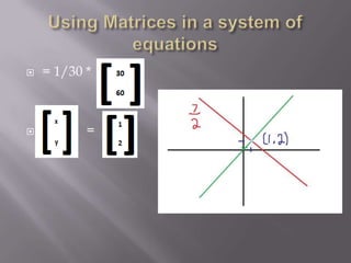Using matrices in a system of equations | PPT