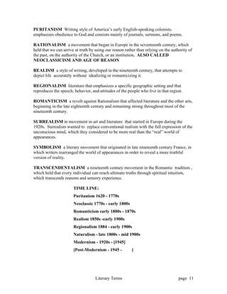 Ap literary terms | PDF | Fiction | Books and Literature