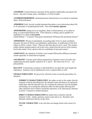 Ap literary terms | PDF | Fiction | Books and Literature