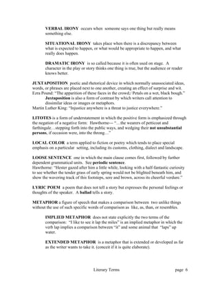 Ap literary terms | PDF
