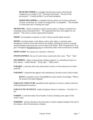 Ap literary terms | PDF | Fiction | Books and Literature