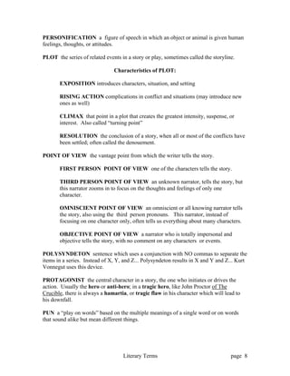 Ap literary terms | PDF | Fiction | Books and Literature