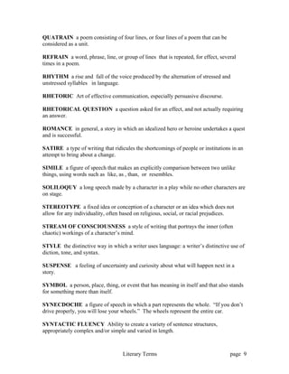 Ap literary terms | PDF | Fiction | Books and Literature