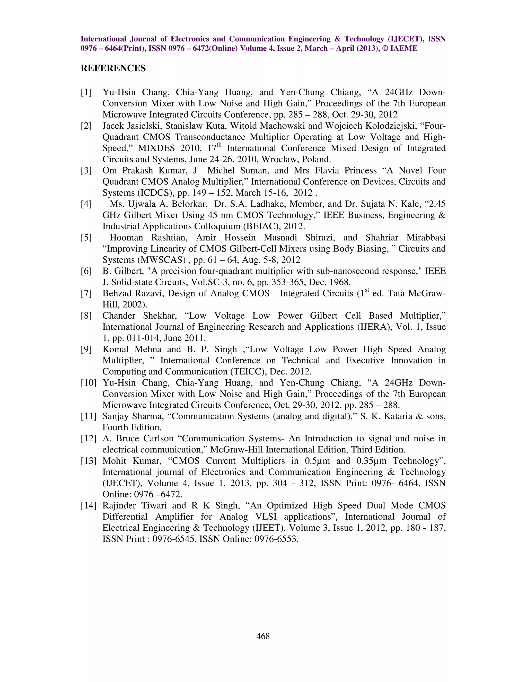 Apllictaions of improved gilbert multiplier 2 | PDF