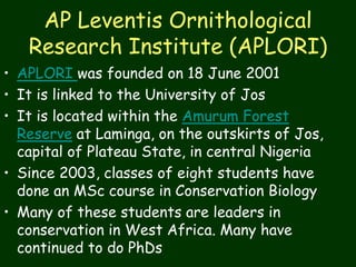 APLORI Nigeria AP Leventis Lecture | PPTX