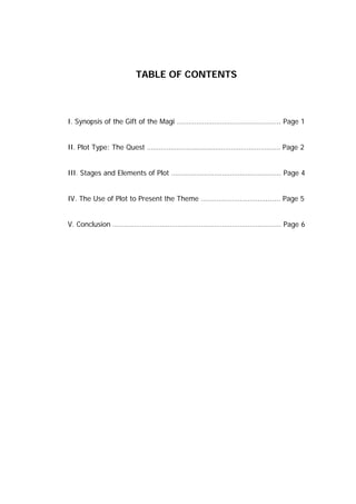 A plot analysis of the gift of the magi | PDF