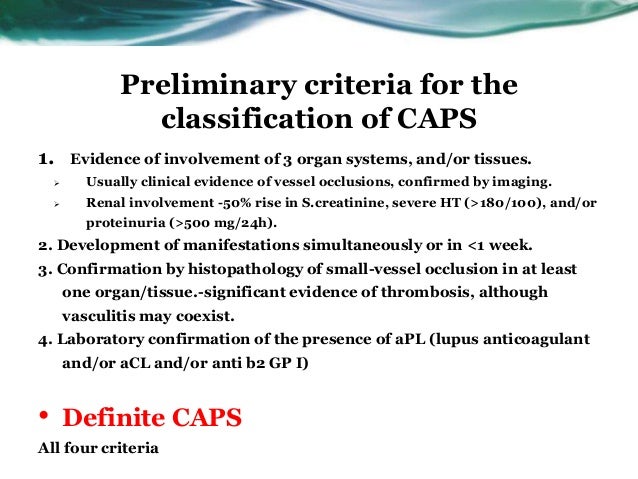 Antiphospholipid Antibody syndrome- Updated Guidelines