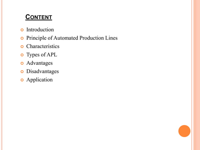 Automated production line seminar | PPTX