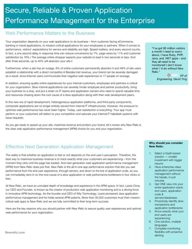 APM for Enterprise WhitePaper from New Relic | PDF | Computer Software and Applications | Computing