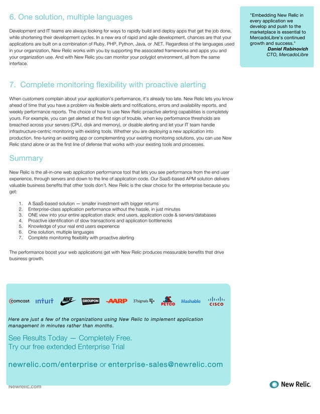 APM for Enterprise WhitePaper from New Relic | PDF | Computer Software and Applications | Computing