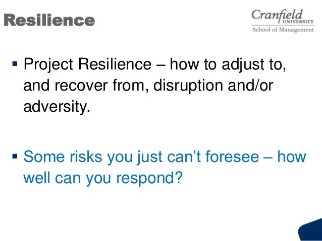 Modes of project resilience APM event 9th February 2016