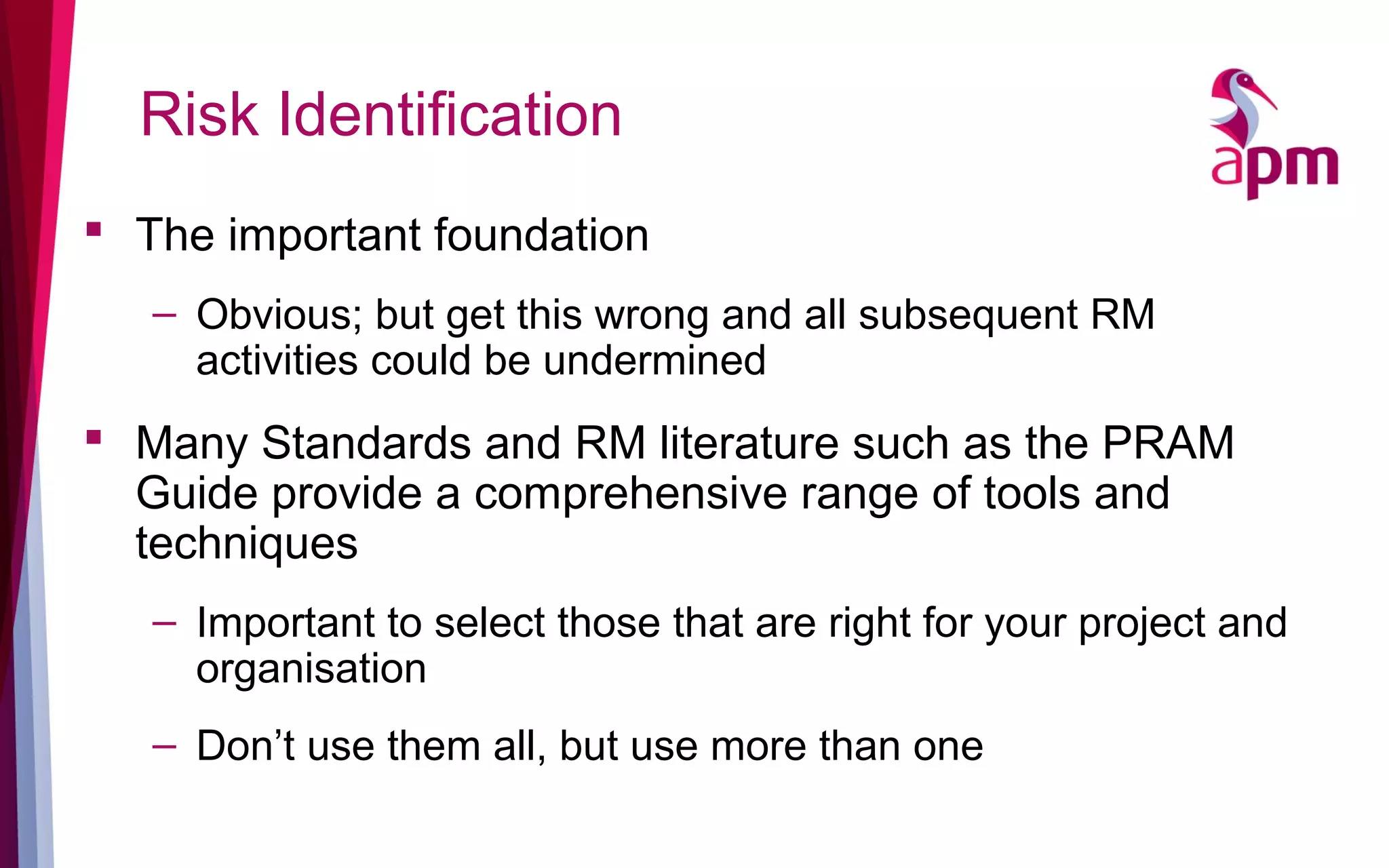 APM Four seasons of risk - Scotland: Identification | PPT