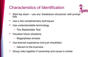 APM Four seasons of risk - Scotland: Identification | PPT | Science