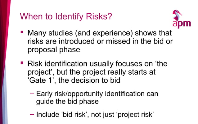 APM Four seasons of risk - Scotland: Identification | PPT