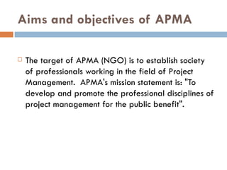 APMA Capacity Building project | PPT