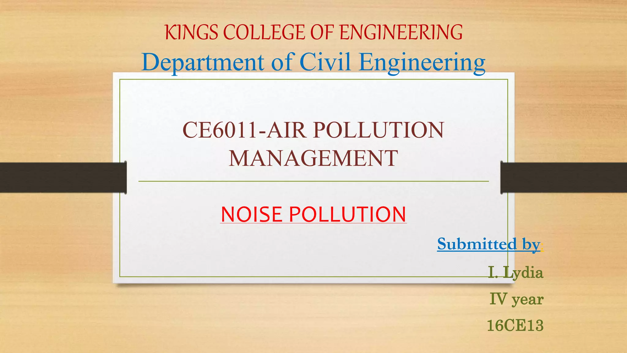 Noise Pollution | PPT