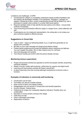 Community Driven Development and Gender Mainstreaming APMAS report | PDF