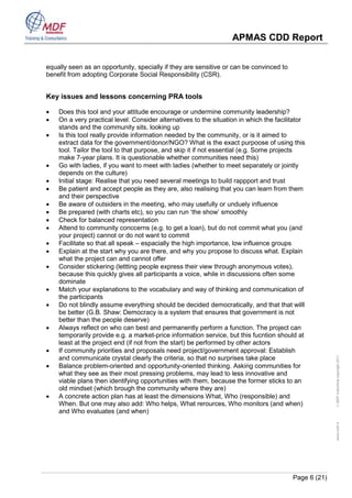 Community Driven Development and Gender Mainstreaming APMAS report | PDF