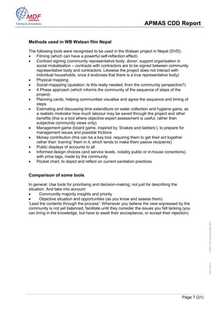 Community Driven Development and Gender Mainstreaming APMAS report | PDF