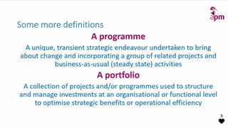 APM Prioritise your portfolio using benefits management framework. | PPT