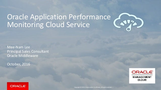 Oracle Application Performance Monitoring Cloud Service 소개