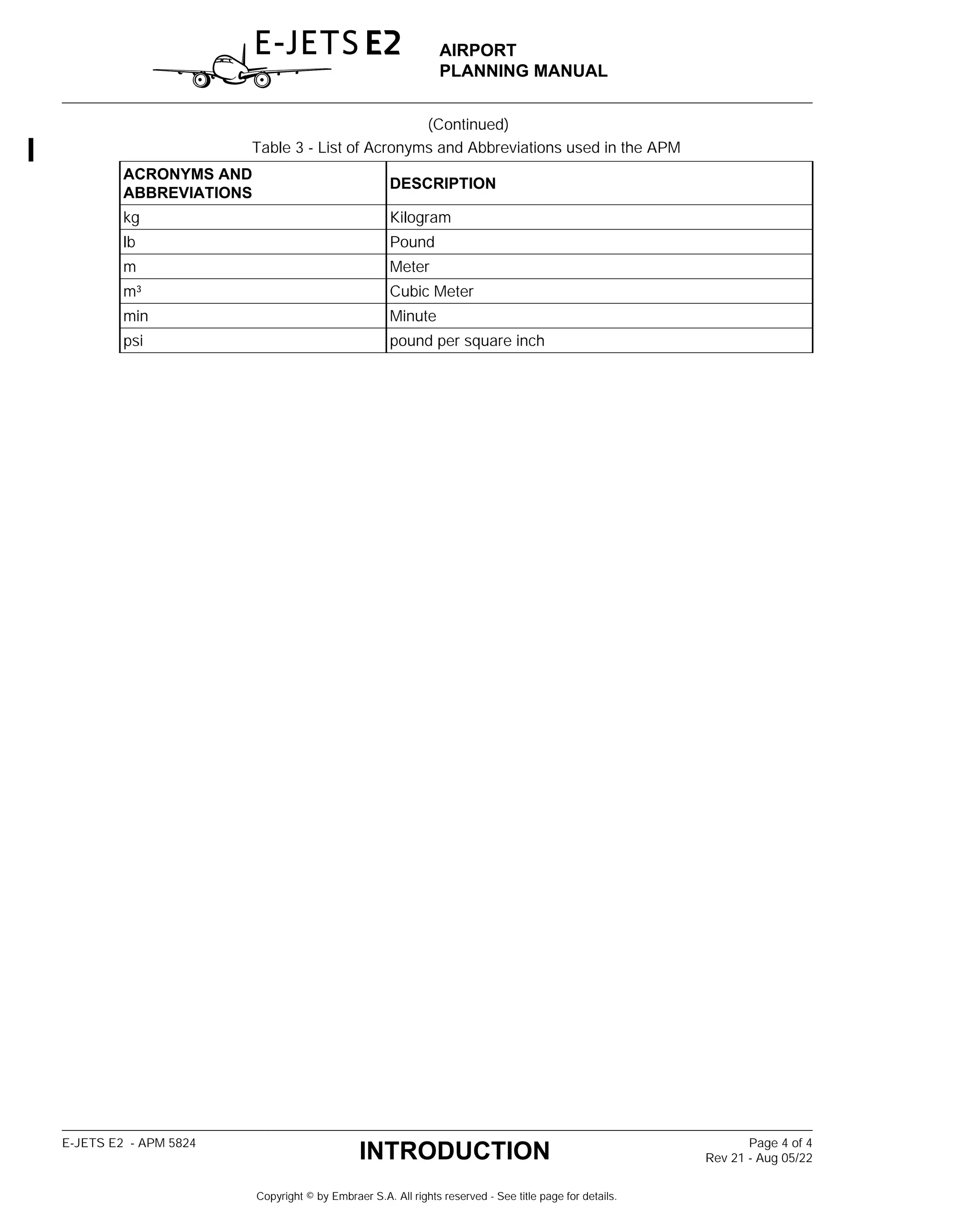 Airplane Planning Manual Embraer series 195 | PDF