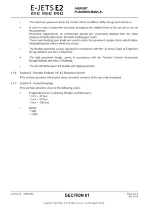 Airplane Planning Manual Embraer series 195 | PDF