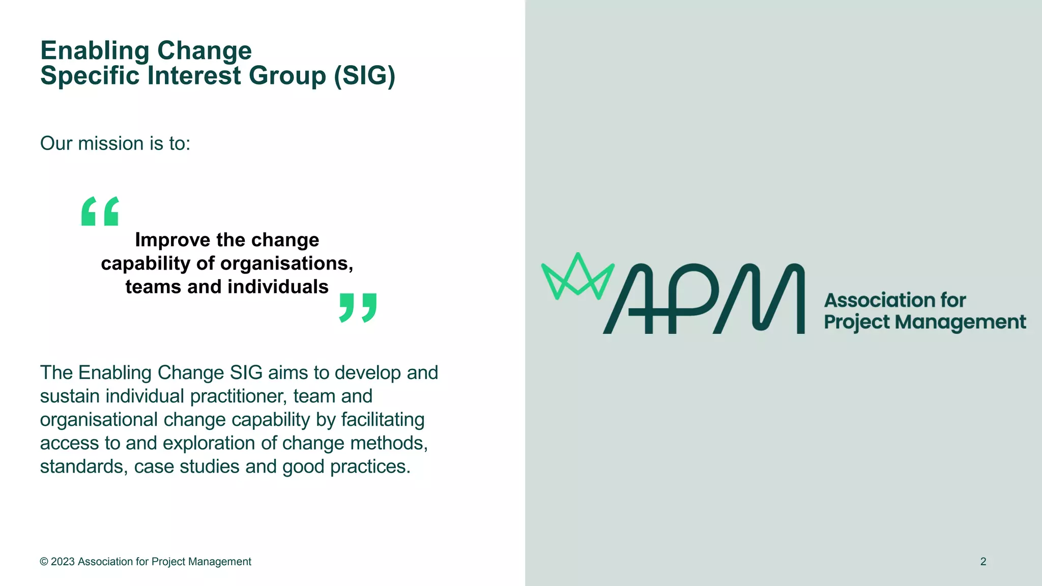 APM Enabling Change SIG Intro Slides | PDF