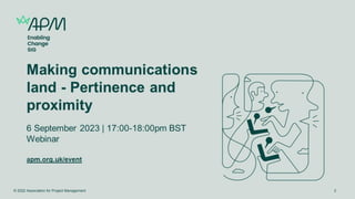 APM Enabling Change SIG Intro Slides | PDF