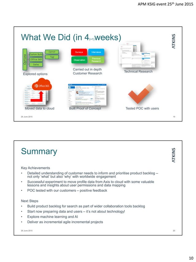 APM Knowledge SIG case study: Adrian Malone | PDF