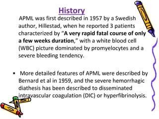 Acute Promyelocytic Leukaemia | PPTX