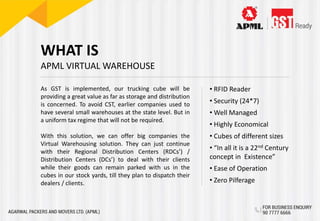Apml virtual warehouse ppt | PPTX | Logistics | Business