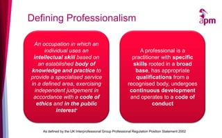 Building professionalism in project management | PPTX