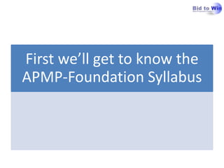 APMP Foundation Introduction | PPTX