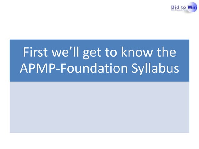 APMP Foundation Introduction | PPTX | Business Administration | Business