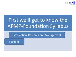 APMP Foundation Introduction | PPTX
